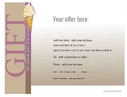 Ice Cream Gift certificate templates