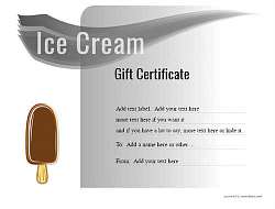 Ice Cream Gift certificate templates
