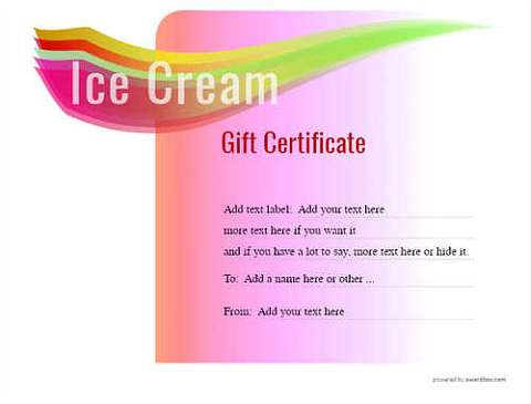 Ice Cream Gift certificate templates