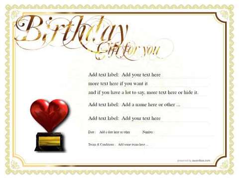Birthday Gift certificate templates