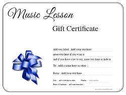 music lesson gift certificate templates