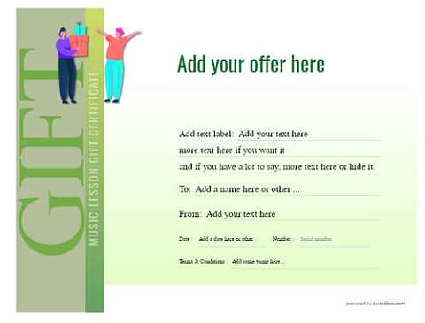 music lesson gift certificate templates