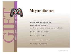 video game gift certificate templates