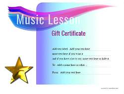 music lesson gift certificate templates