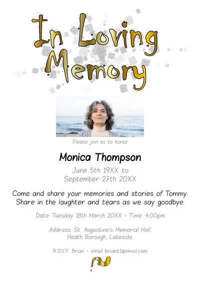 Free Funeral and Memorial Invitation Templates. Easy to Edit and ...