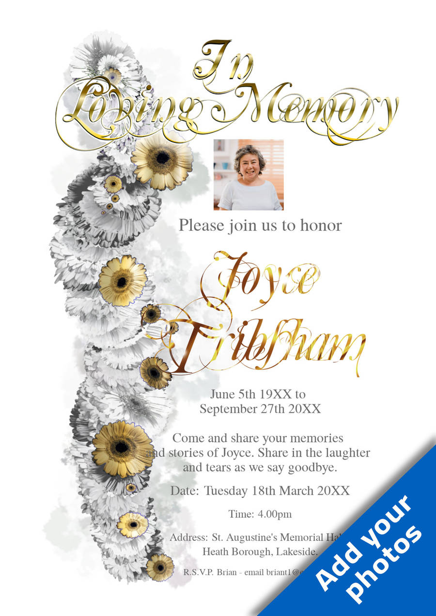 Free Funeral and Memorial Invitation Templates. Easy to Edit and ...