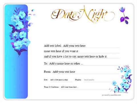 date night gift certificate templates