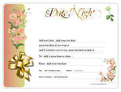 date night gift certificate templates