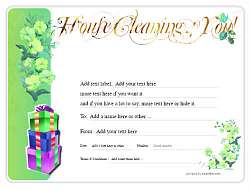 house cleaning gift certificate templates