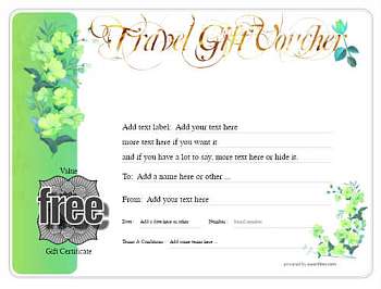 travel gift certificate templates