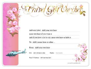 travel gift certificate templates
