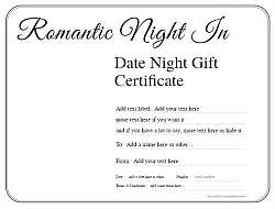 date night gift certificate templates