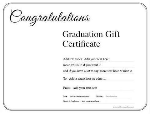 graduation gift certificate templates