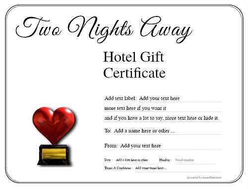 Hotel Gift Certificate Templates