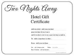 hotel gift certificate templates