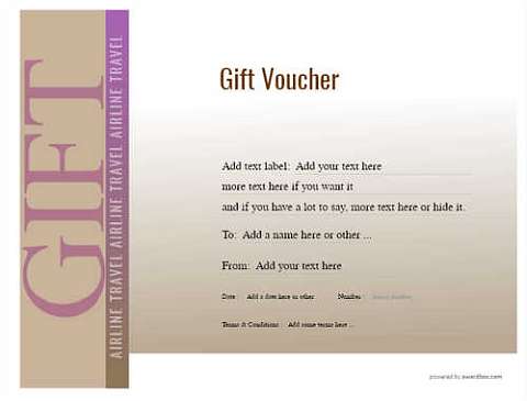 airline gift certificate templates