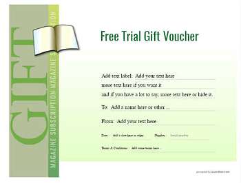 magazine subscription gift certificate templates