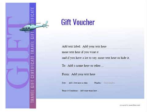 travel gift certificate templates