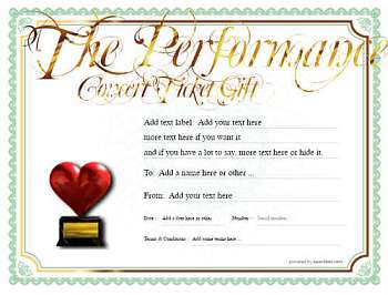 concert ticket gift certificate templates