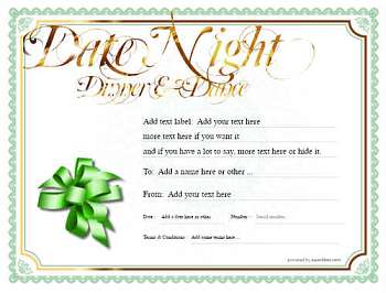 date night gift certificate templates