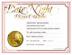 date night gift certificate templates