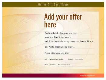 airline gift certificate templates