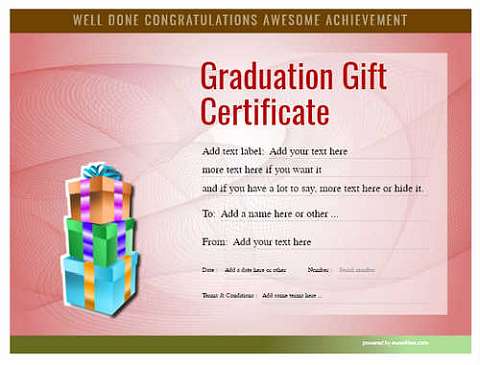 graduation gift certificate templates
