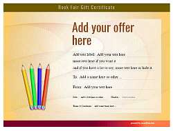 scholastic book fair gift certificate templates