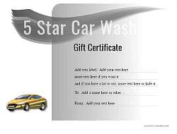 car wash gift certificate templates