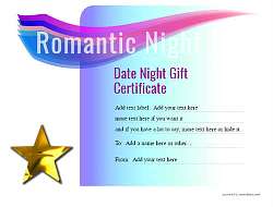 date night gift certificate templates