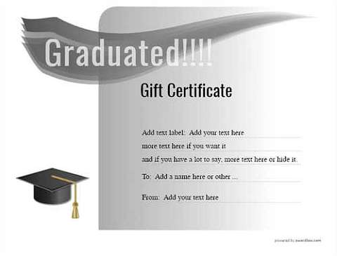 graduation gift certificate templates