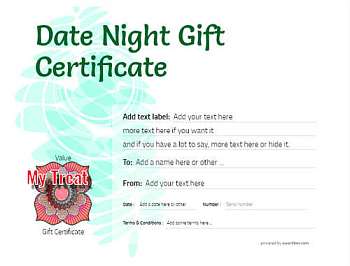 date night gift certificate templates