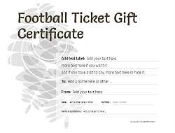 football ticket gift certificate templates