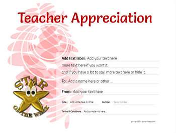 teacher appreciation gift certificate templates