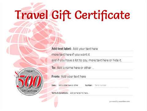 travel gift certificate templates